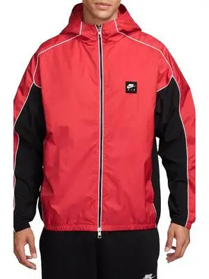 Nike Air Full-zip Hooded Hybrid Utility Jacket - Light Crimson/black/white