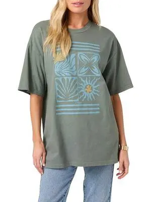 O'Neill Og Elements Oversize Cotton Graphic T-shirt - Balsam Green