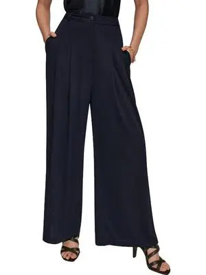 Donna Karan New York Pleated Wide-leg Pants - Nightfall