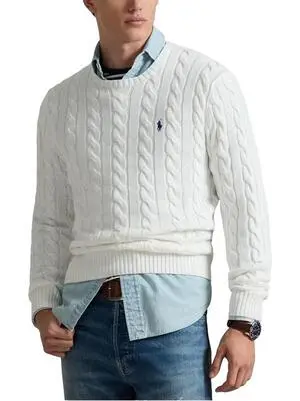 Polo Ralph Lauren Cable Knit Cotton Sweater - White