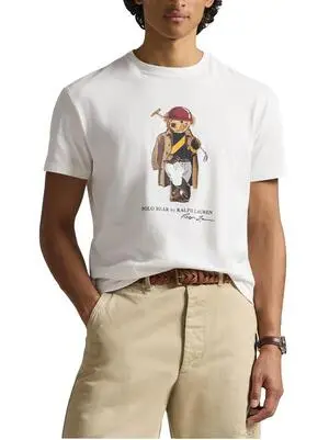 Polo Ralph Lauren Classic Fit Polo Bear Jersey Graphic T-shirt - White-society Bear