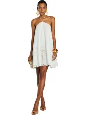 Hemant & Nandita Halter Mini Dress - White