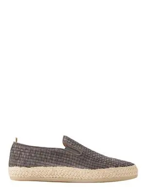 Officine Creative Bowline 001 Woven Suede Espadrilles - Gray