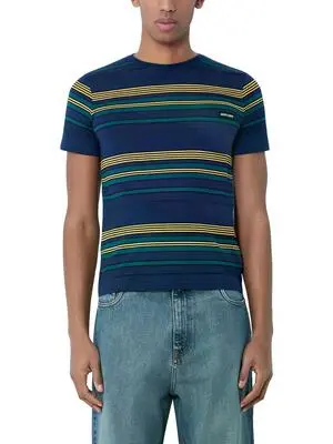 Miu Miu Striped Chest-pocket T-shirt - Blue