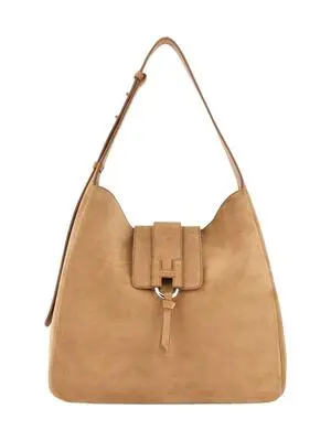 Hogan Leather Hobo Bag - Beige