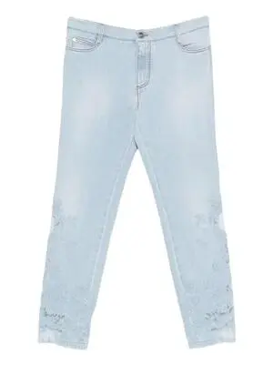 Ermanno Scervino Embroidered Denim Jeans - Sky Blue