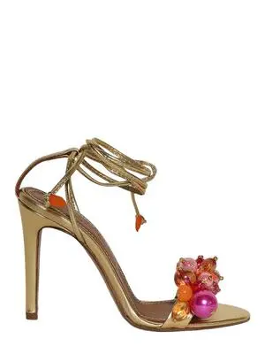 ALAMEDA TURQUESA Sunkissed Coral Embellished High Heel Sandals - Gold