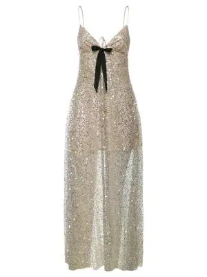 For Love & Lemons Clara Sequin Maxi Dress - Neutrals