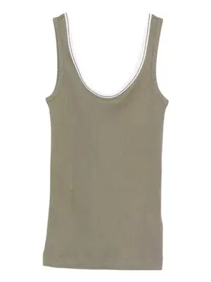 Brunello Cucinelli Ribbed Trim Tank Top - Green