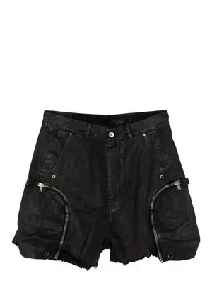 Rick Owens Bauhaus Frayed Hem Shorts - Black