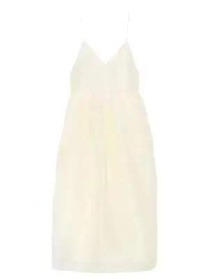 Khaite Colette V-neck Midi Dress - Neutrals
