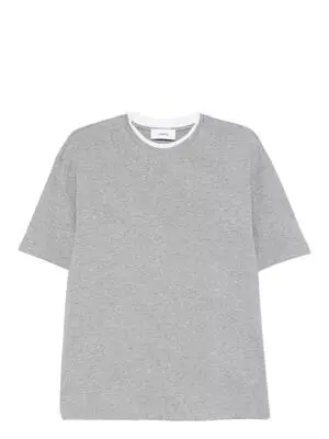 LARDINI Contrasting-trim T-shirt Grey