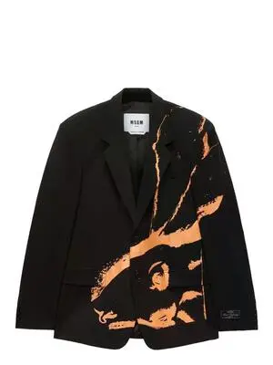 MSGM Graphic Print Jacket - Black