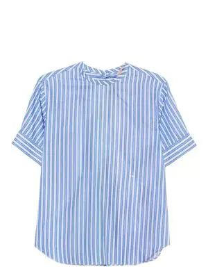 N°21 Striped Short-sleeve Blouse - Blue