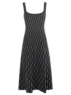 STAUD Ellison Square-Neck Knitted Midi Dress