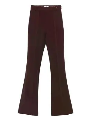 Elisabetta Franchi Crepe Flared Trousers - Brown
