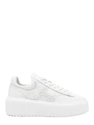 Hogan Glitter Detail Sneakers - White