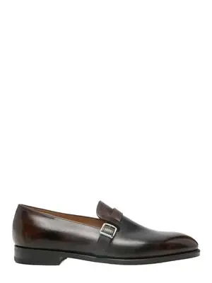 John Lobb Buckle Strap Leather Loafers - Brown