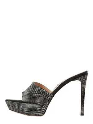 GIANVITO ROSSI Betty Rhinestone-embellished Sandals - Black