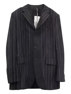 JIL SANDER Striped Single-breasted Blazer - Black