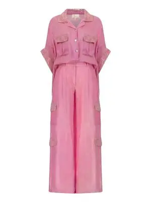 SANA OSMANI Cargo-pockets Trousers Set - Pink