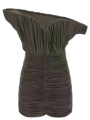 Magda Butrym 33 Draped One-shoulder Mini Dress - Brown