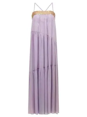 SANA OSMANI Tobago Sequin Midi Dress - Purple