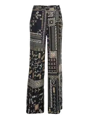 Momoni Geometric-patterned Trousers - Black