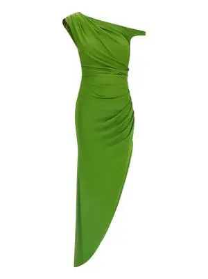 Elisabetta Franchi Padded One-shoulder Dress - Green