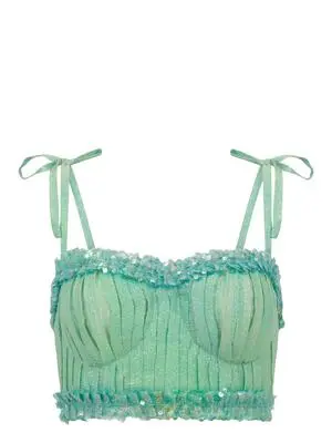 SANA OSMANI Sequin Tie-strap Top - Green