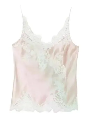 Carine Gilson Lace-detail V-neck Slip - Pink