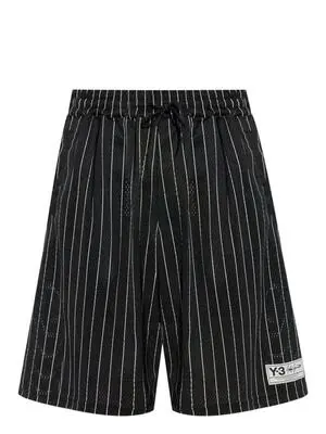 Y3 Striped Drawstring Shorts - Black