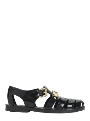 Moschino Logo Buckle Sandals - Black