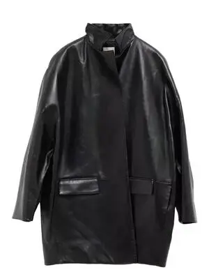 Khaite Mura Leather Coat - Black