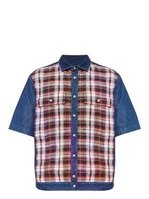 Dsquared2 Checked Denim Shirt - Blue