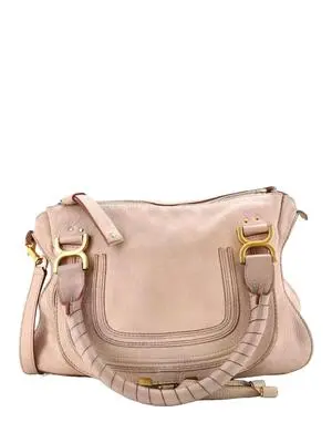 Chloé Marcie Leather Medium Satchel - Neutrals