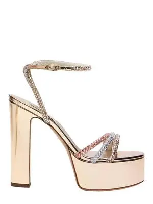 Casadei Embellished Platform Sandals - Gold