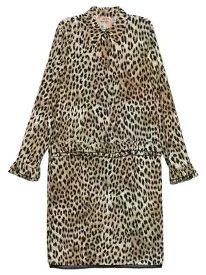 N°21 Leopard-print Ruffled Dress - Neutrals