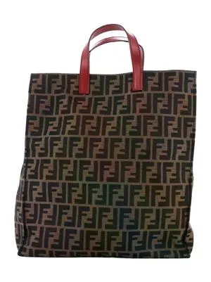 Fendi Zucca Canvas Open Shopping Tall Tote Bag - Brown