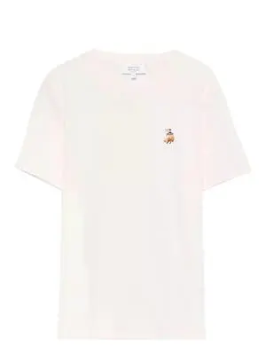 Maison Kitsuné Embroidered T-Shirt Pink