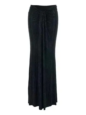 VENUJA Knotted Embellished Maxi Skirt - Black