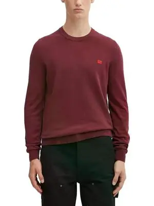 Hugo San Cassius-c1 Logo Knit Sweater - Red