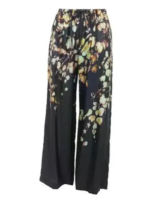 Dries Van Noten Floral-print Straight-leg Trousers - Black