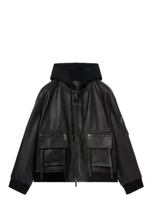 Off-White Hooded Pocket Bomber Jacket - Black