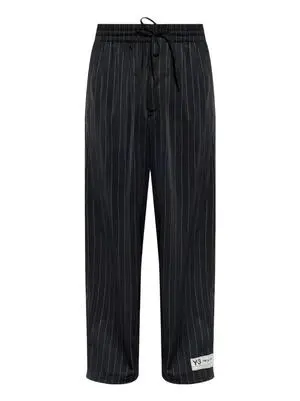 Y3 Pinstripe Drawstring Track Pants - Black