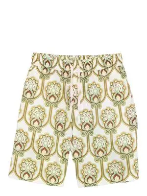 Drole De Monsieur Print Camp Shorts - Green