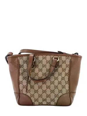 Gucci Bree Convertible Tote Gg Canvas With Leather - Brown