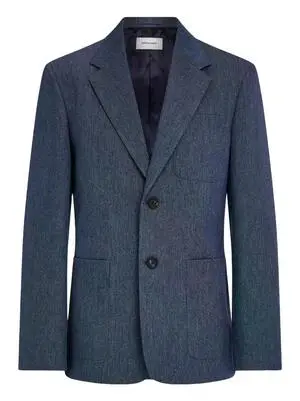 FERRAGAMO Single-breasted Denim Blazer - Blue