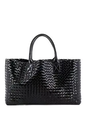 Bottega Veneta Cabat Intrecciato Large Tote Bag - Black