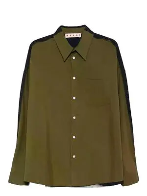 Marni Pocket Colour-block Shirt - Green